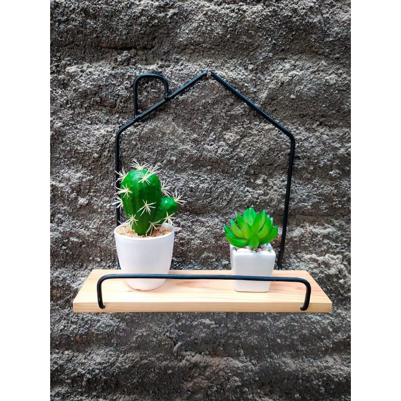 Jual rak kayu ambalan dinding rak bunga kayu minimalis | Shopee Indonesia