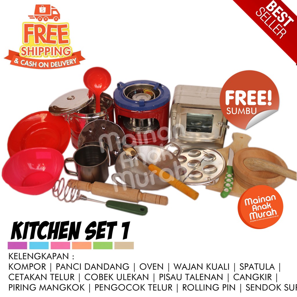Paket Kompor Mainan Mini Minyak Tanah Kitchen Set Mainan Masak
