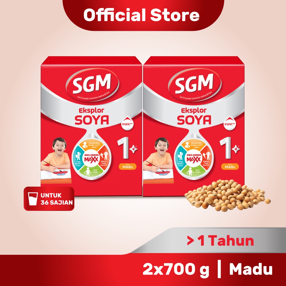 Jual SGM Eksplor Soya 1+ Susu Formula Madu 700 gr x 2 | Shopee Indonesia