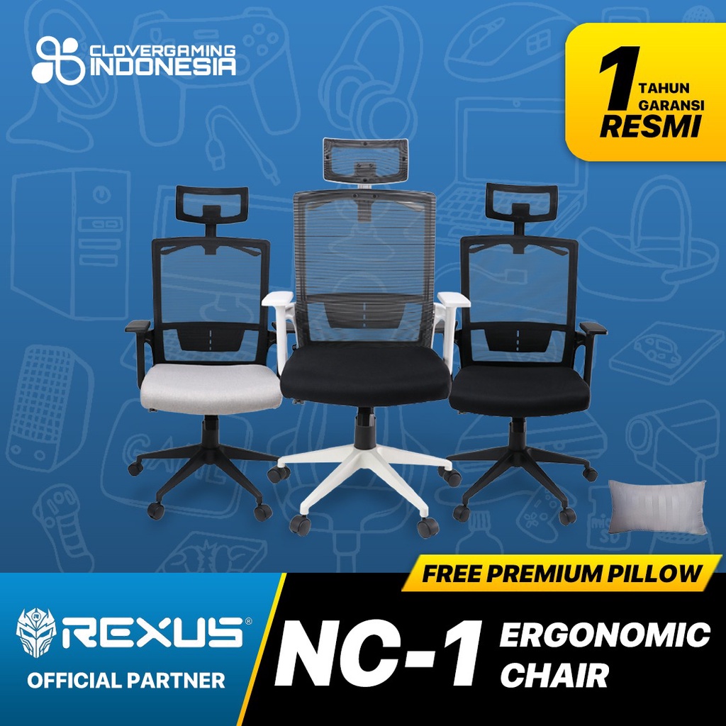 Jual Rexus NC-1 / NC1 Ergonomic Office Chair- Kursi Kantor | Shopee ...