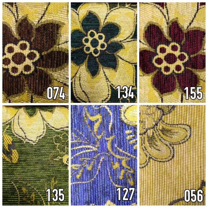 Jual Kain Chenille Hikaron Sofa / Kursi Motif Bunga Emas - Paragon ...