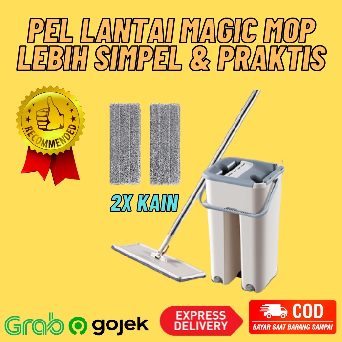 Jual Alat Pel Lantai Set Ember Praktis Otomatis Peras Air Magic Mop ...