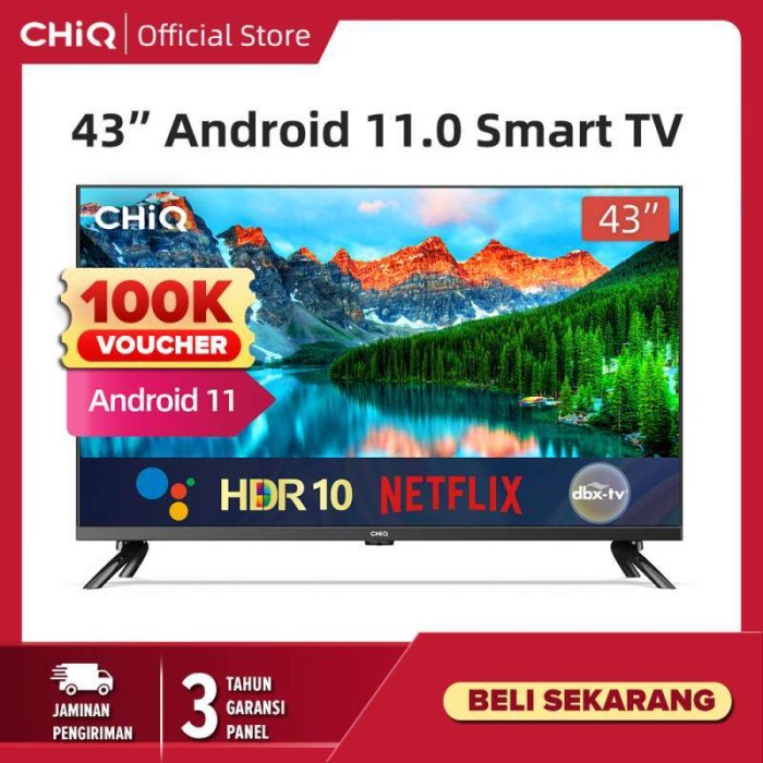 Jual CHANGHONG CHIQ SMART TV 43 INCH L43G7P FRAMALESS GARANSI RESMI ...