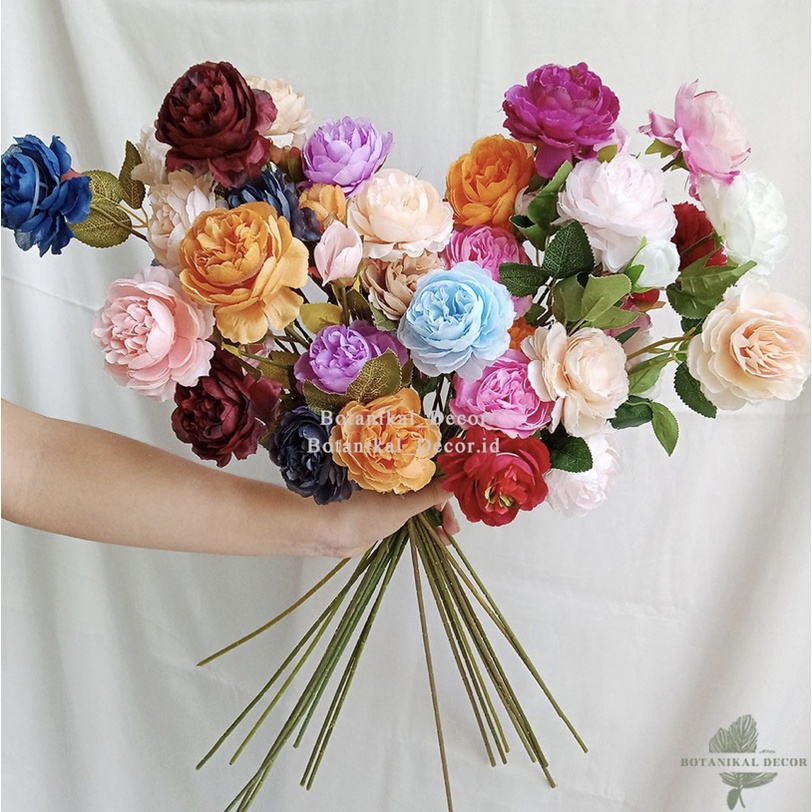 Jual Artificial Flower Bouquet Peony Fake Home Wedding Table Decoration ...