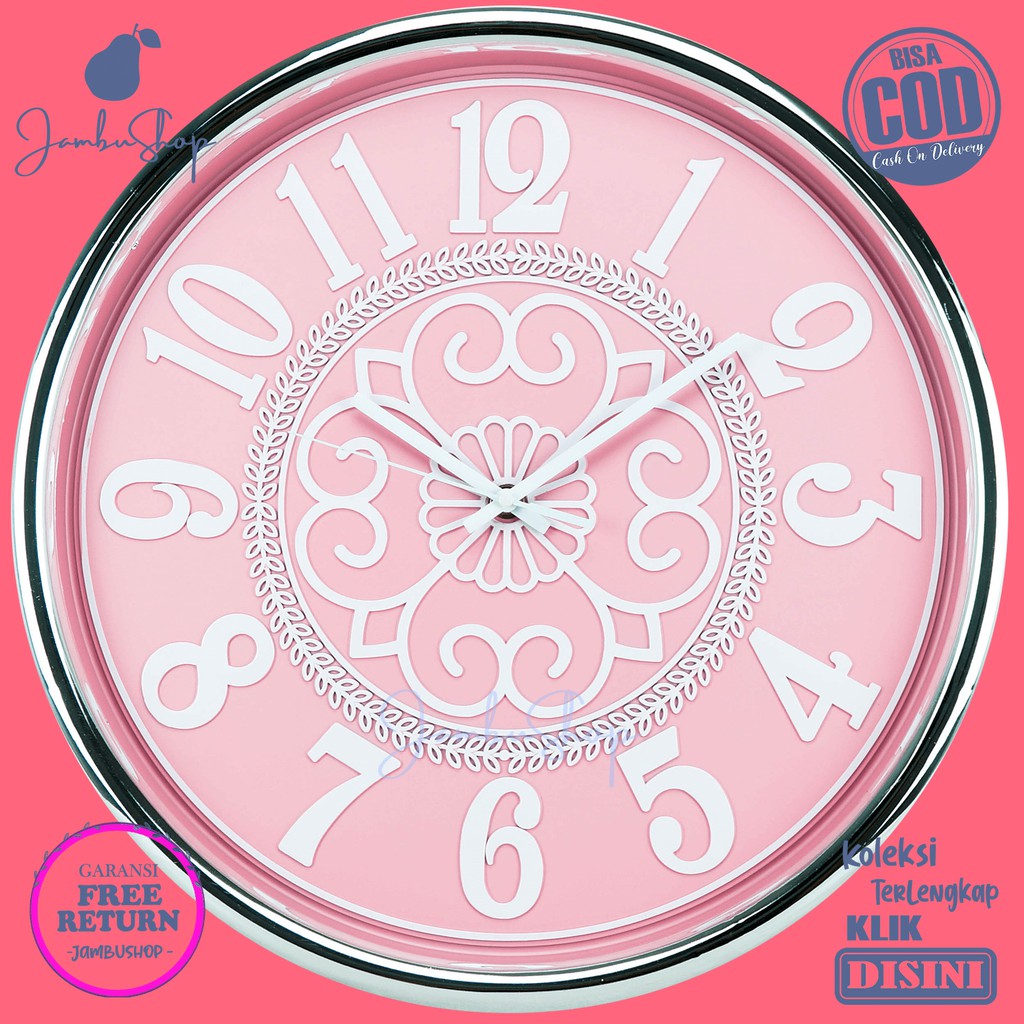 Jual Jam Dinding Quartz Minimalis Kuning Biru Hijau Pink Nikko NK-2607 ...