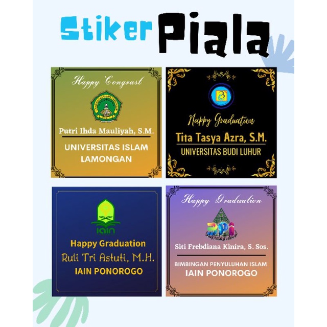 Jual LABEL PIALA CUSTOME | STIKER PIALA JUARA TROPHY WISUDA | Shopee ...