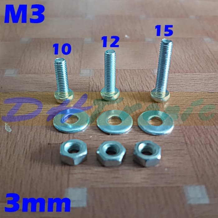 Jual x30 Set Baut Mur Ring Ukuran M3 Diameter 3mm Tersedia Ukuran : 10 mm 12 mm 15 mm | Shopee ...
