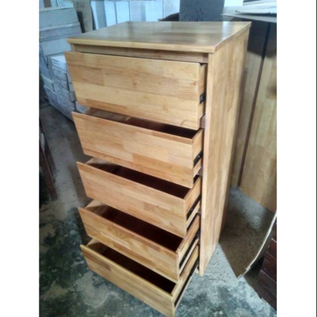 Jual Lemari laci / drawer box / container box 5 tingkat kayu solid ...