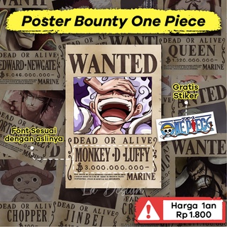 Jual Poster Bounty One Piece Wanted Whitebeard Pirates Crew Shirohige ...