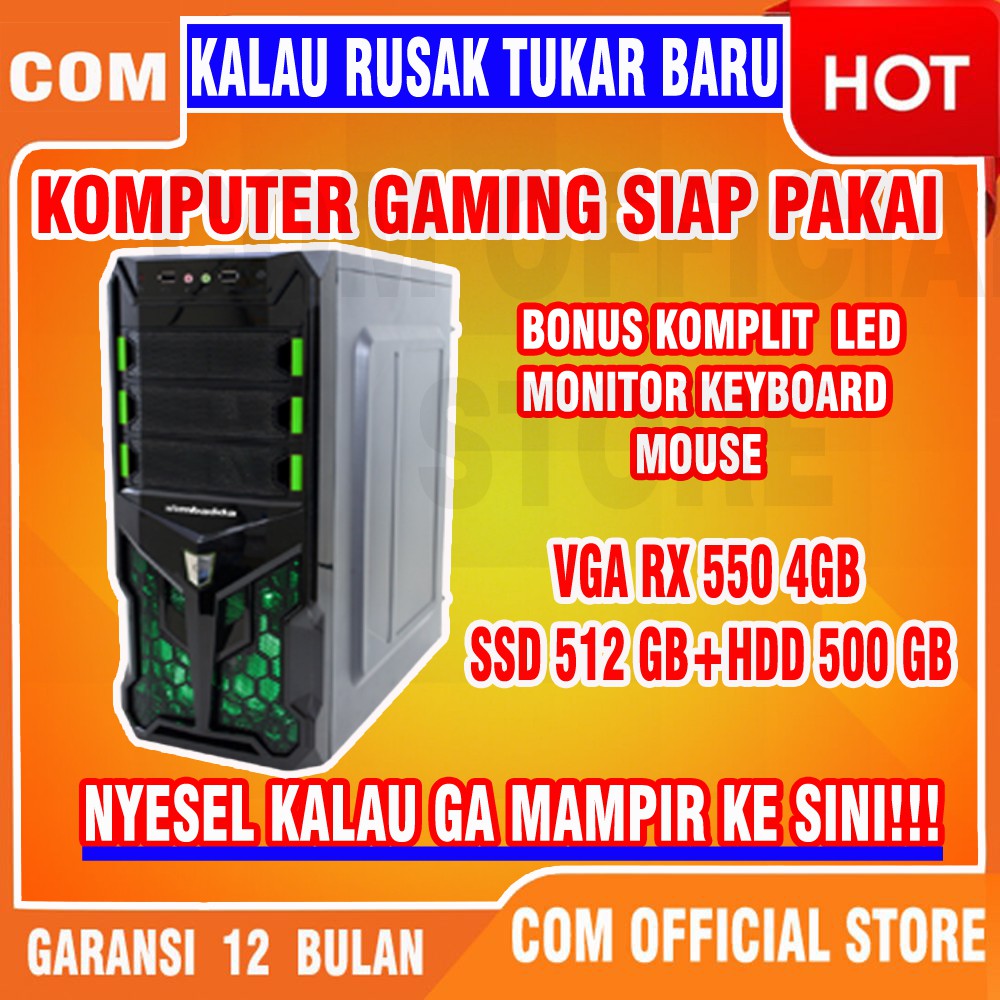 Jual Paket PC Komputer Computer I5 FullSet GAMING EDITING DESAIN