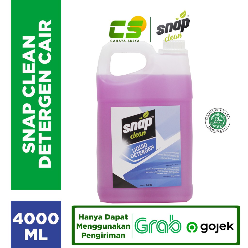 SNAP CLEAN LIQUID DETERGENT 4L [SABUN CUCI PAKAIAN] | Shopee Indonesia