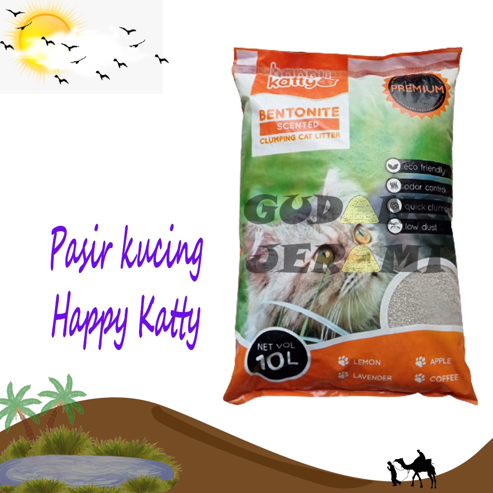 Jual OJOL - Pasir Kucing Wangi HAPPY KATTY 10 Liter Paket Ekonomis 3 pcs (30 L) | Shopee Indonesia