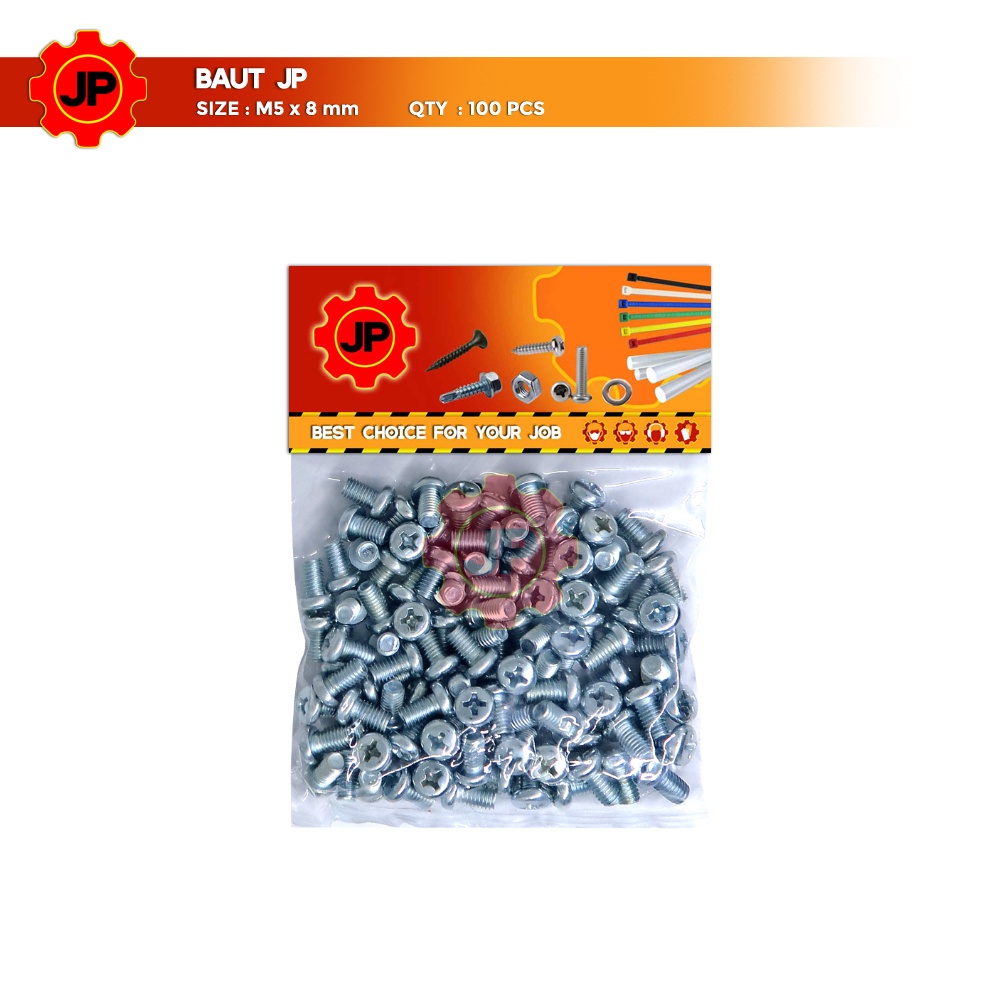 Jual BAUT JP M 5 x 8 MM - SEKRUP SKRUP BAUT JP 5x8 M5 x 8 ISI 100 PCS | Shopee Indonesia