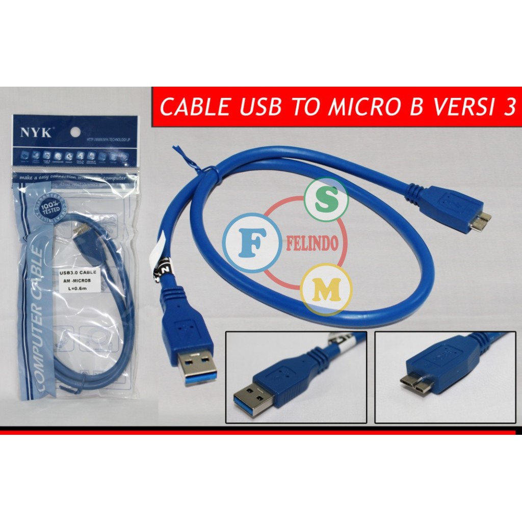 Jual KABEL USB 3.0 TO MICRO B NYK | Shopee Indonesia