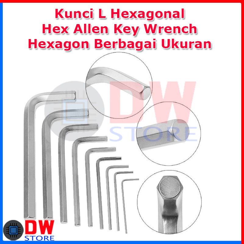 Jual Kunci L Hexagonal Hexa Allen Key Hexagon Segi 6 Berbagai Ukuran ...