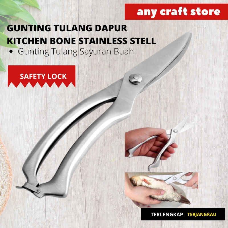 Jual Gunting Tulang Daging Sayuran Buah Dapur Kitchen Bone Stainless ...
