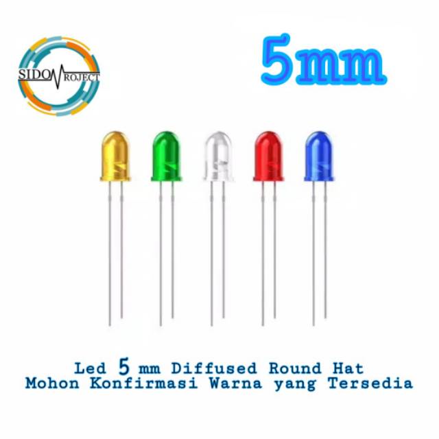 Jual Led 5mm Lampu 5 mm komponen elektronika merah hijau kuning biru ...