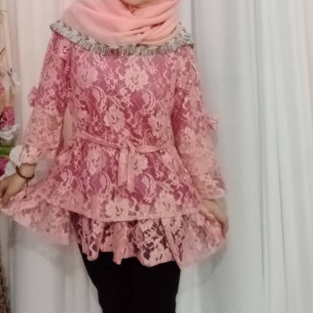 Jual Blus brokat susun Indonesia|Shopee Indonesia