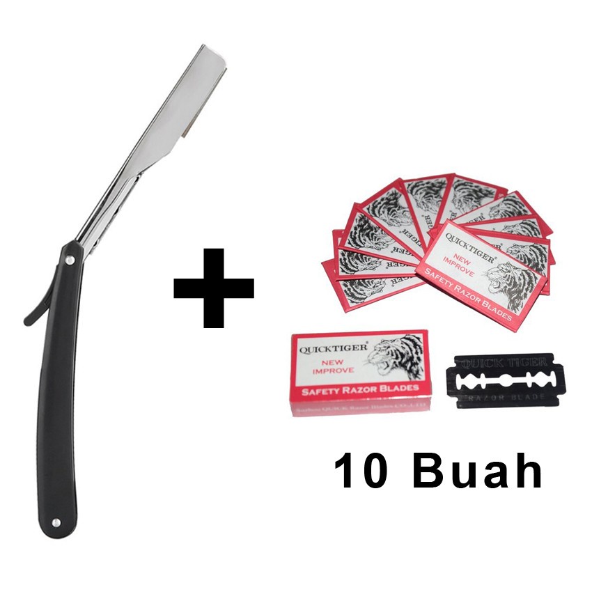 Jual Alat Cukur Manual Paket Pisau Cukur Lipat + 10 Buah Silet | Shopee ...