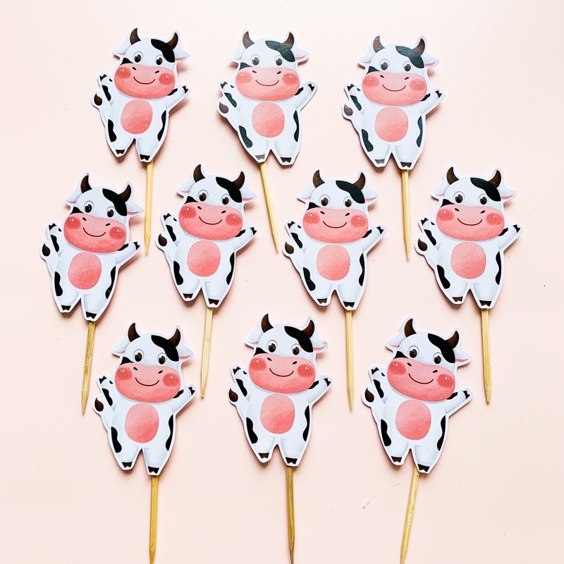 Jual Sapi Cute Cow Topper Cupcake Birthday / Hiasan Kue Ulang Tahun ...