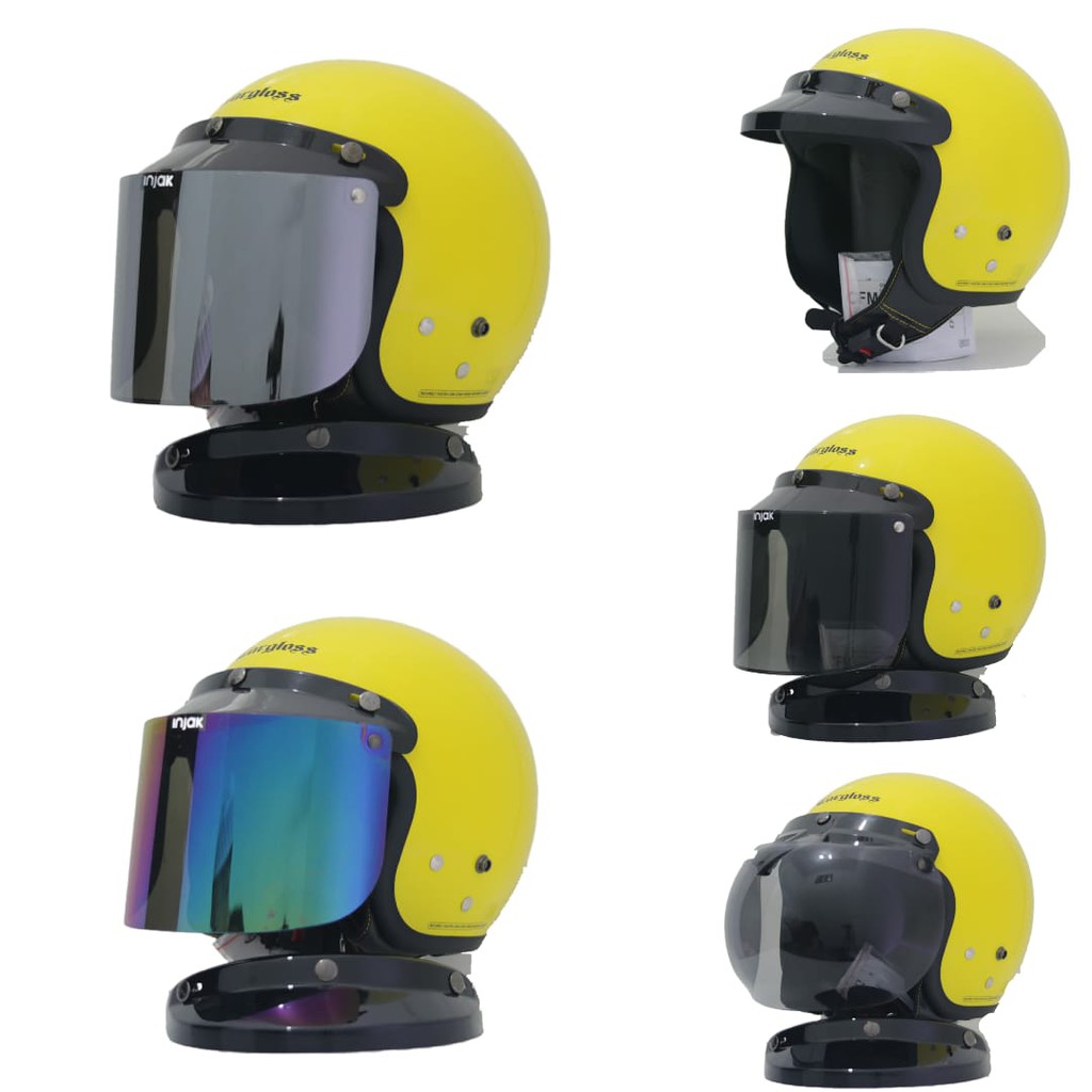HELM CARGLOSS Kuning Lemon HELMET MOTOR BOGO RETRO POLOS PRIA WANITA ...