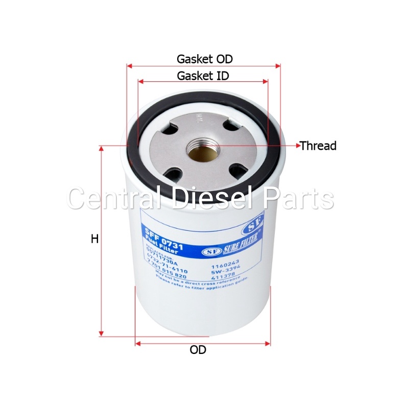 Jual Fuel Filter Solar Deutz 1174423 SFF0731 SFF 0731 Sure Filter ...