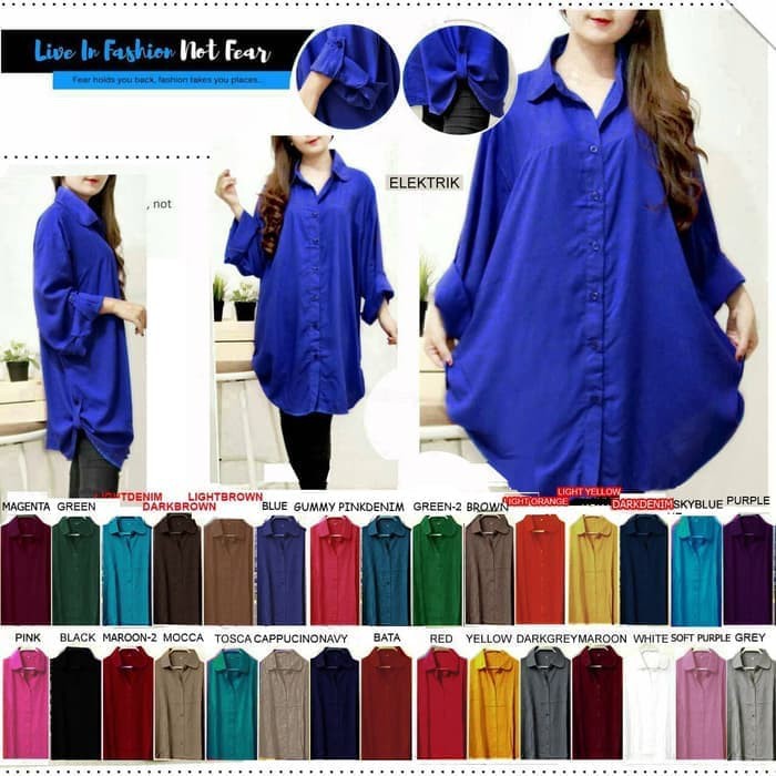 Jual Kemeja Cewek Murah/ Ready Dua Warna /Kemeja Cewek/ Hem Perempuan ...