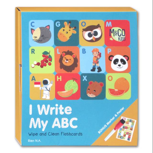 Jual I Write My ABC Wipe and Clean Flashcards (Bonus Marker & Poster ...