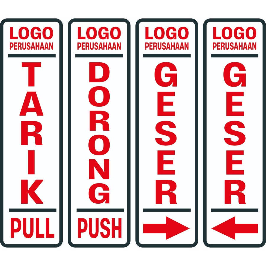 Jual STIKER/LABEL TARIK DORONG DAN GESER DENGAN CUSTOM NAMA INSTANSI ...