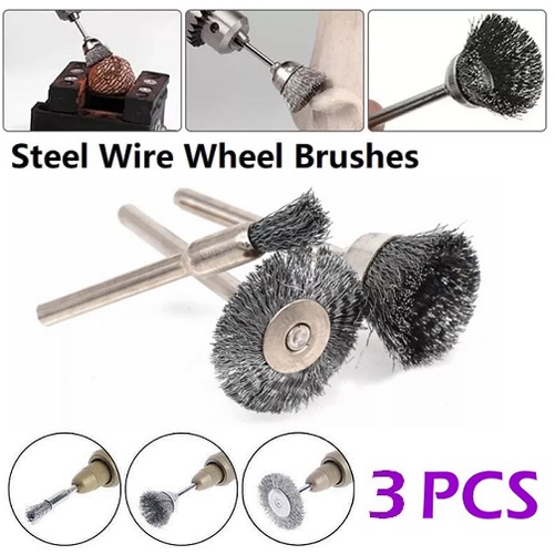 Jual Paket 1 Set Sikat Kawat Brass Wire Brush 3mm Mini Grinder Gerinda Polishing Poles 3 Model 3 ...
