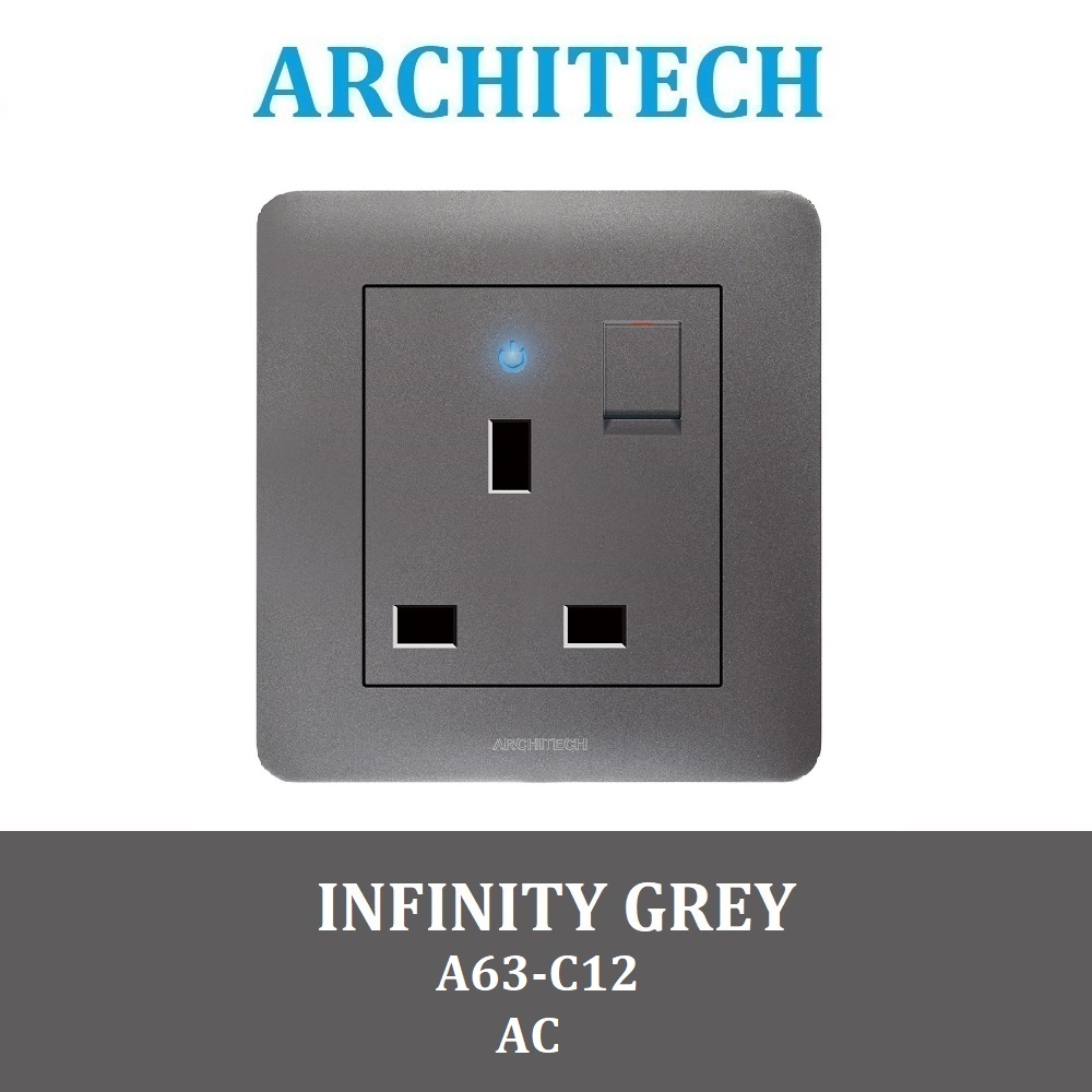Jual Architech Infinity A63-C12 Grey Stop Kontak - Colokan AC | Shopee Indonesia