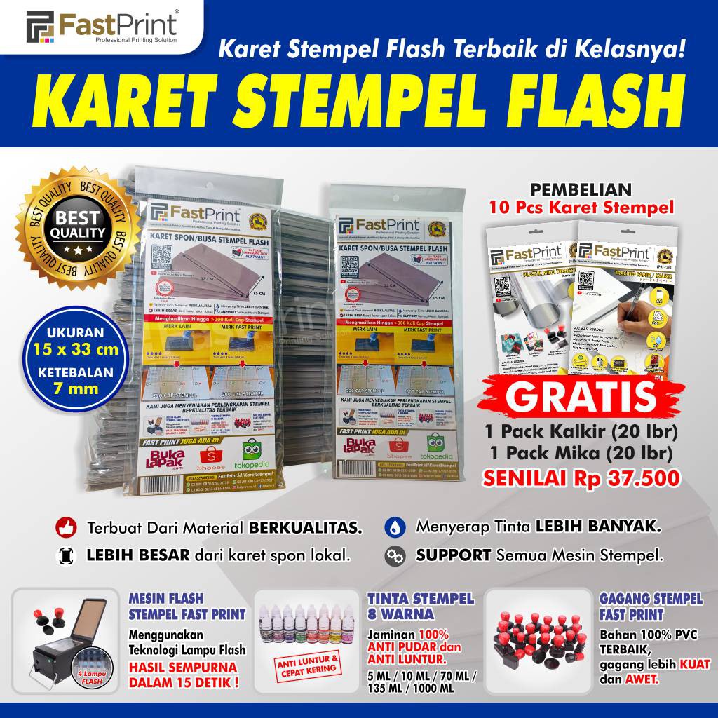 Karet Spon/Busa Stempel Flash Warna 15 x 33 CM | Shopee Indonesia