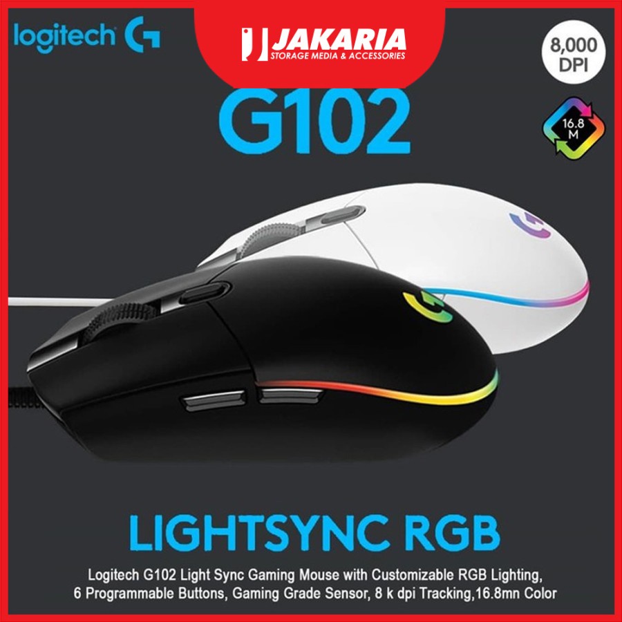 Jual Mouse Gaming Logitech G102 Lightsync Original Mouse Logitech G-102 V2 | Shopee Indonesia