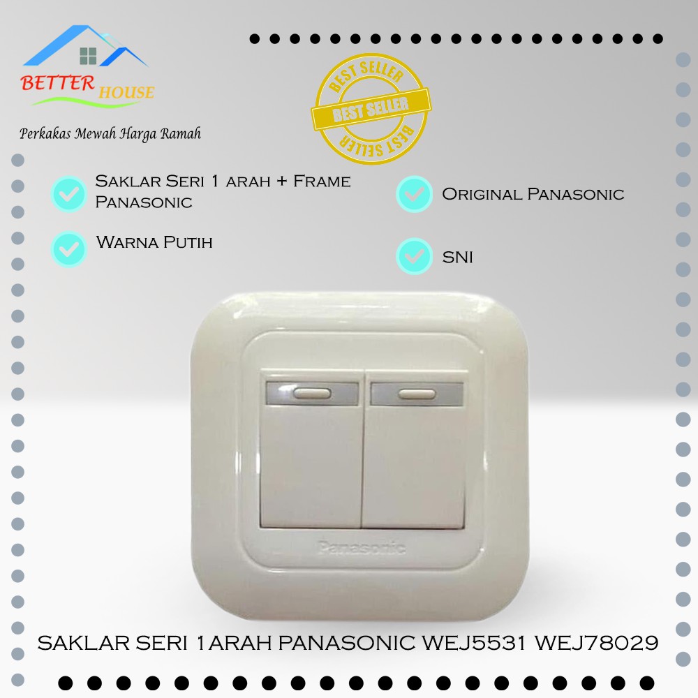 Jual SAKLAR SERI GANDA 2 GANG PANASONIC WEJ5531 WEJ78029 | Shopee Indonesia