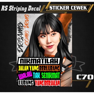 Jual Stiker Cewek vector NIKMATILAH JALAN decal mobil TRUCK Sticker ...