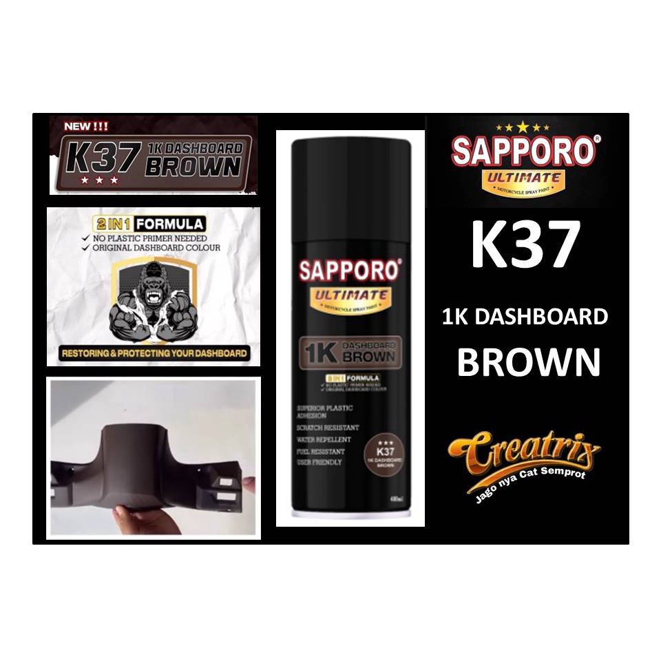 Jual Sapporo Ultimate K37 1K Dashboard Brown Cat Semprot 2in1 400ml | Shopee Indonesia