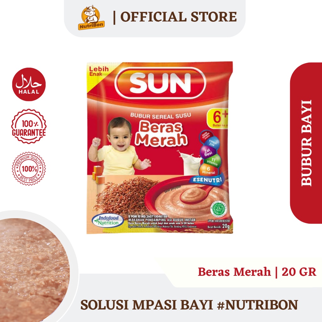 Jual MPASI Sun Bubur Susu Beras Merah 20G | Shopee Indonesia