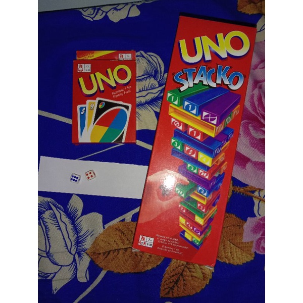 Jual Uno Stacko Balok dan Uno kartu (include 2 dadu) | Shopee Indonesia