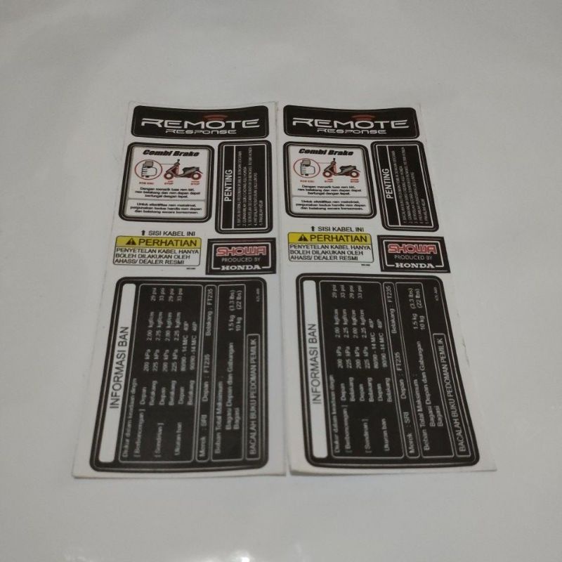 Jual Stiker Warning / Petunjuk Peringatan Pada Motor Matic | Shopee Indonesia