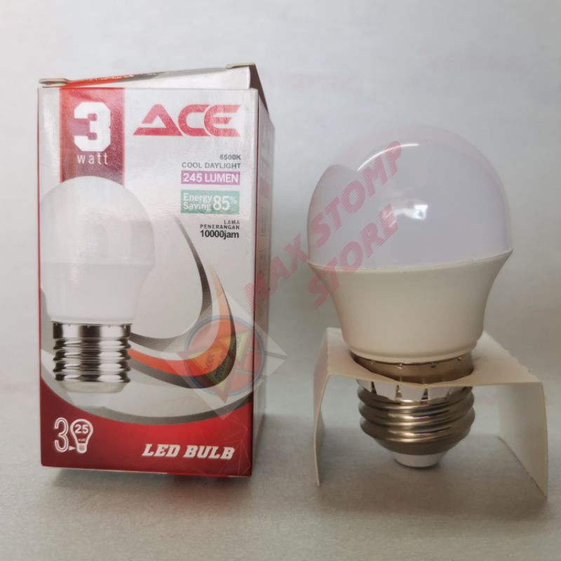 Jual Lampu ACE Garansi 3 Watt Led Bulb Putih Terang | Shopee Indonesia