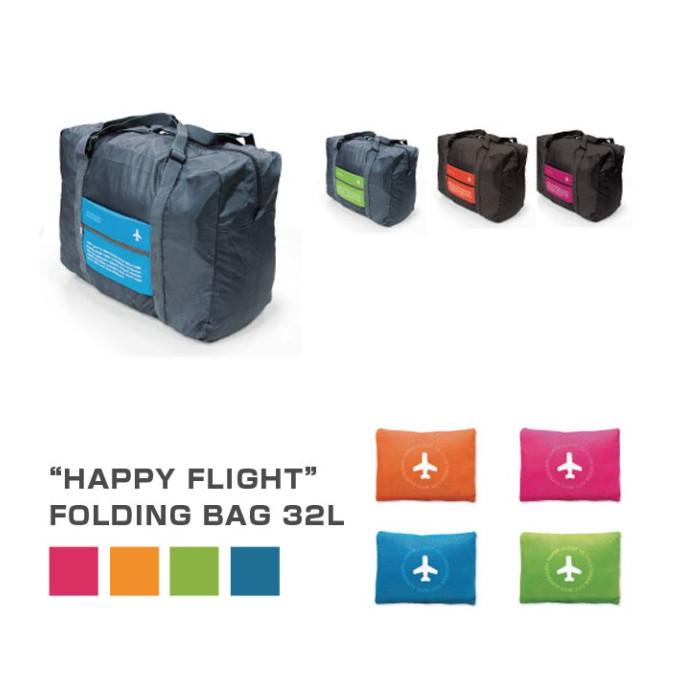 Jual HAND CARRY TRAVEL BAG Happy Flight Folding Bag FOLDABLE TAS LIPAT ...