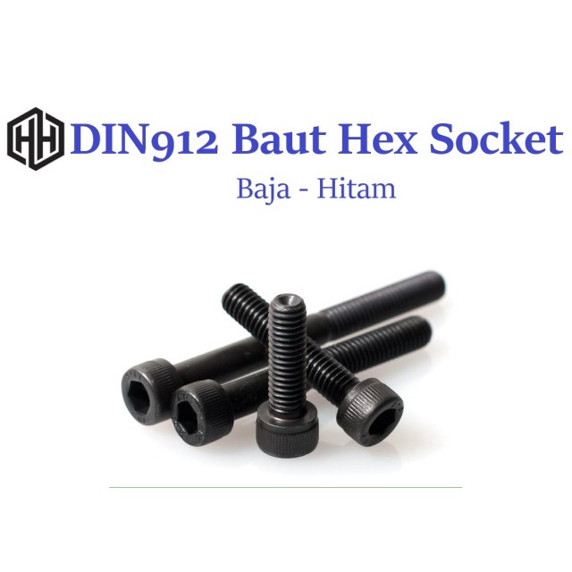 Jual Baut L M3 x 12 DIN912 Hex Socket Baja Hitam BL312BAJA | Shopee Indonesia