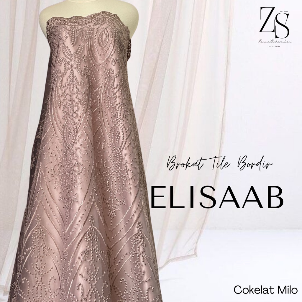 Jual Bahan Kain Brukat Brokat Tile Bordir Mewah Premium Elisaab ...