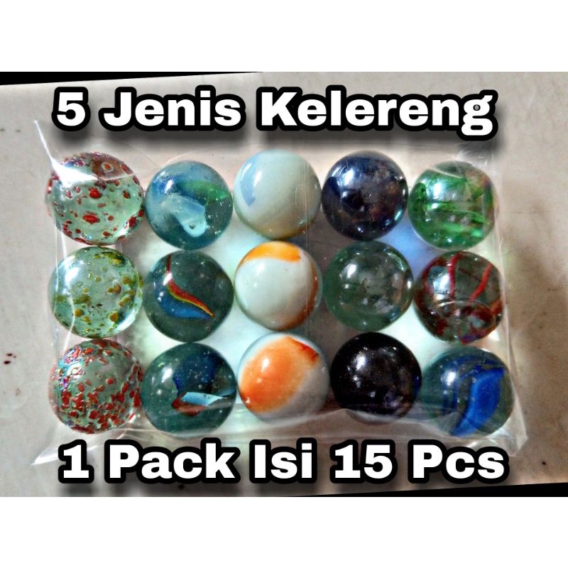 Jual 5 Jenis Kelereng Campur 1 Pack Isi 15 Pcs | Shopee Indonesia