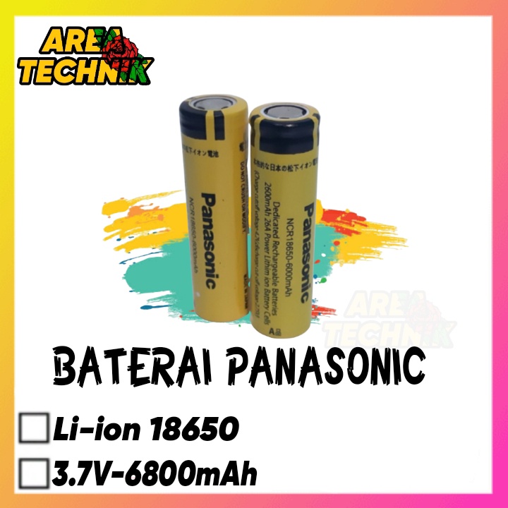 Jual Batterai Charger Panasonic NCR18650 Li-ion 3.7volt-6000mAh Jenis ...