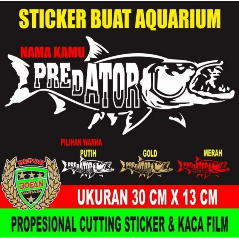 Jual Cutting Sticker Aquarium gambar ikan Predator | Shopee Indonesia