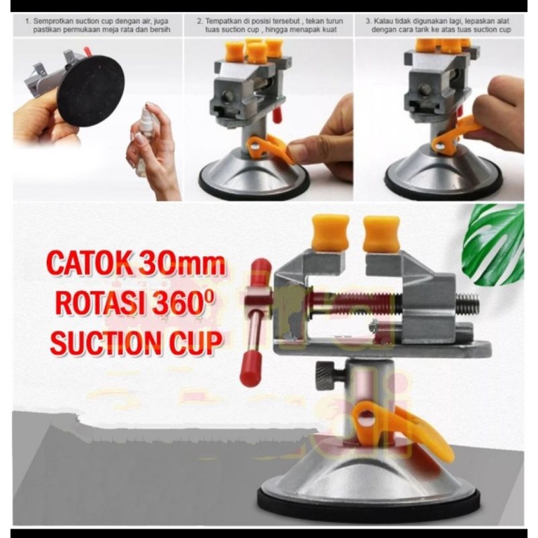 Jual Catok 30mm Rotasi 360 derajat suction cup rotation bench vise ...