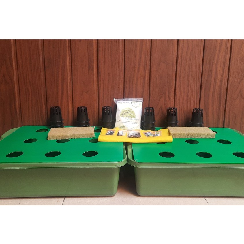 Jual 2 Bak Hidroponik Lengkap 18 Lubang Tanam | Starter Kit Hidroponik ...