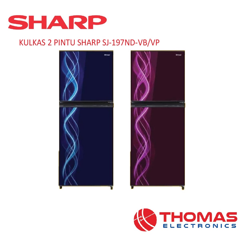 Jual Kulkas 2 Pintu Sharp SJ 197 ND VB VP Kulkas Dua Pintu Kapasitas 172 Liter SJ - 197 ND - VB ...