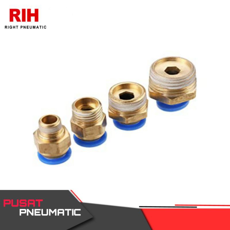 FITTING LURUS MALE PNEUMATIC SELANG 10MM DRAT 1/8 | Shopee Indonesia